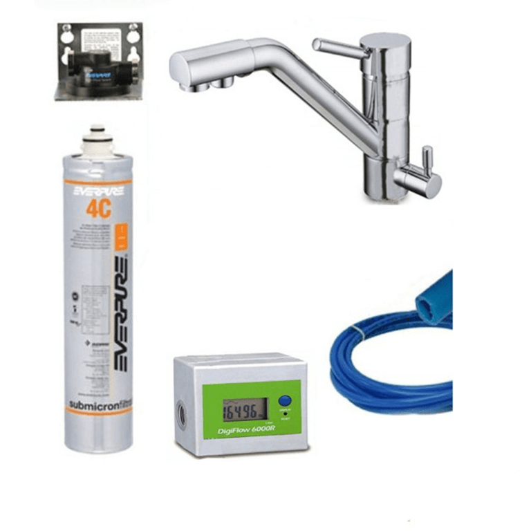 Everpure Water filtration system with 4C filter and three way faucet ...