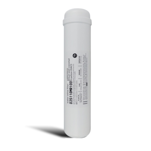 Dual sed+coconut gac inline filter 1/4"NPT2,5"x11"-10 micron