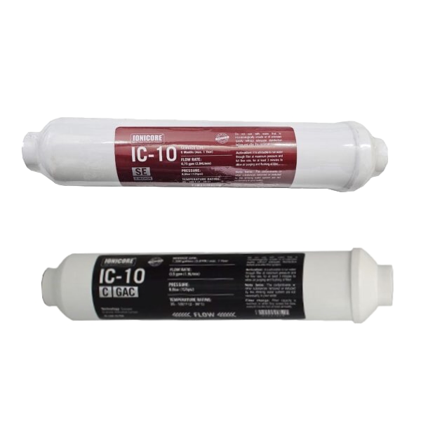 Ionicore 2"x10" sediment in line filter + GAC in line filter
